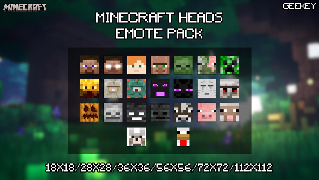 Minecraft Heads Emote Pack für Twitch, YouTube und Discord Minecraft ...