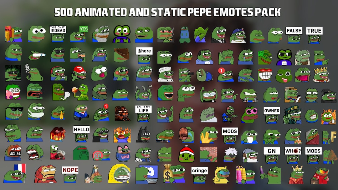 500 Animated and Static Pepe Emotes Pack for Twitch, Youtube and ...