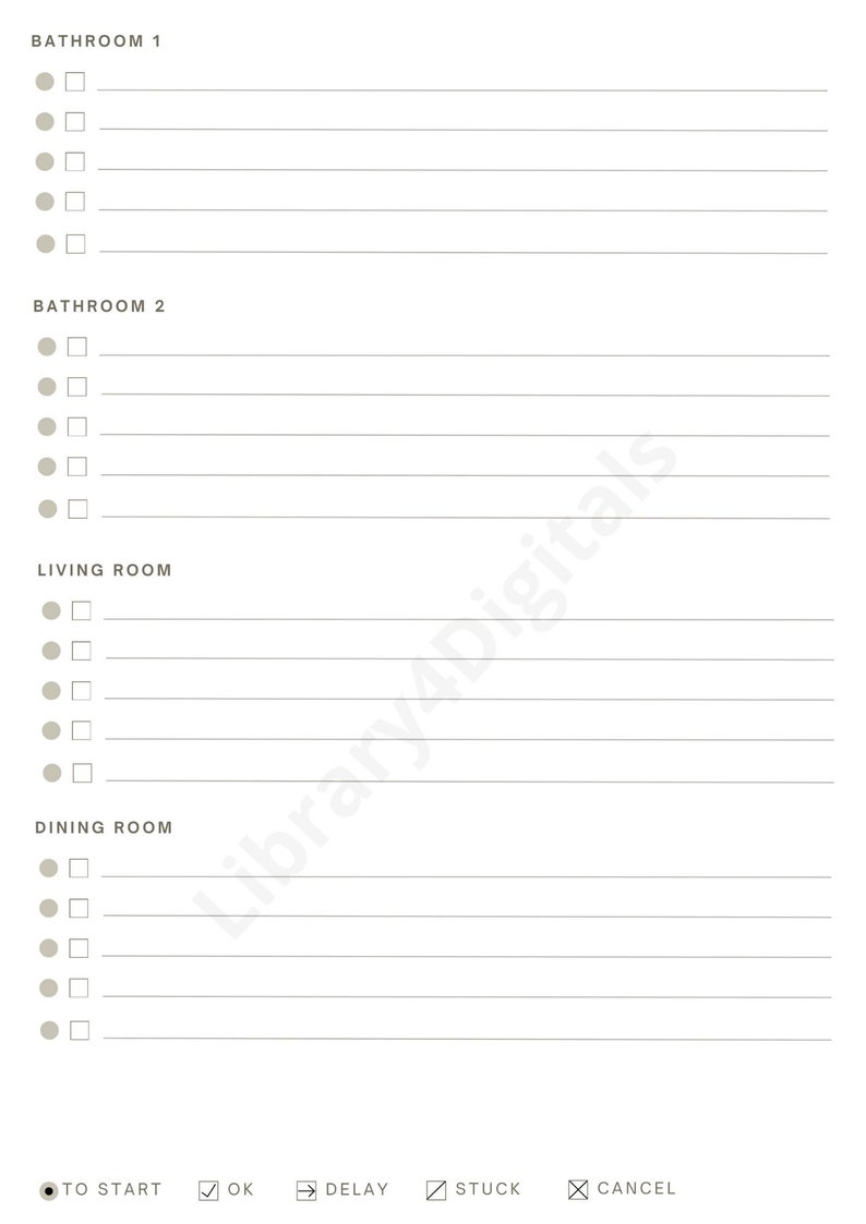 Schoonmaak Checklist Cleaning Digitale Producten Afdrukbare PDF Daily ...