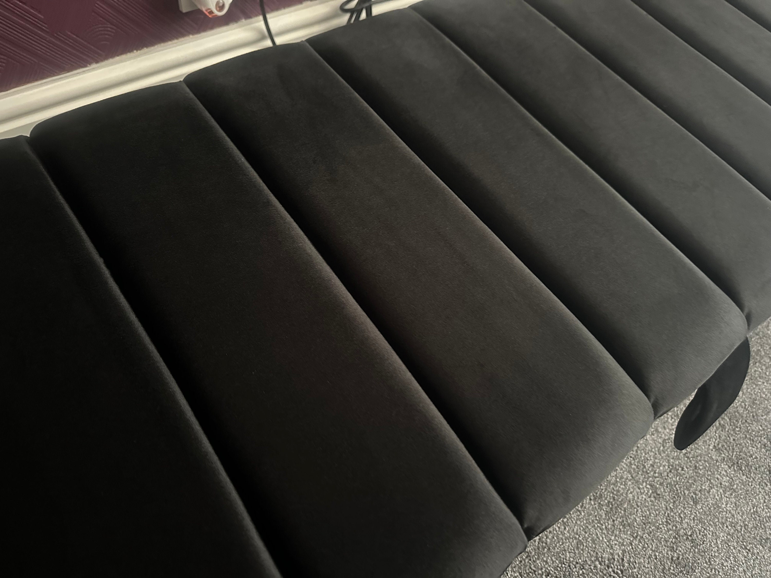 Ottoman Storage Box Engineered Wood Panel Style Luxurious Plush Velvet
