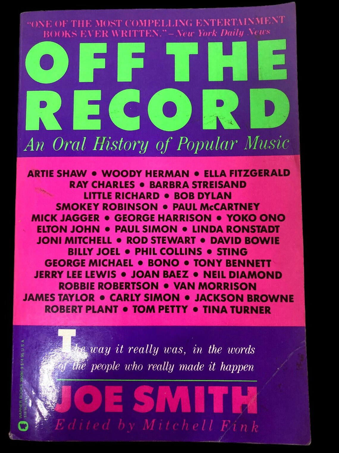 Book, off the Record by Joe Smith. MUSIC 1989 Good Condition for the ...