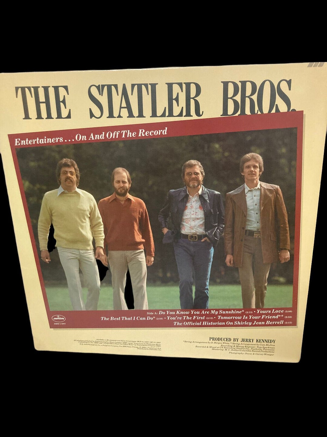 The Statler Bros. Entertainers on and off the Record. LP 33 RPM Mercury ...