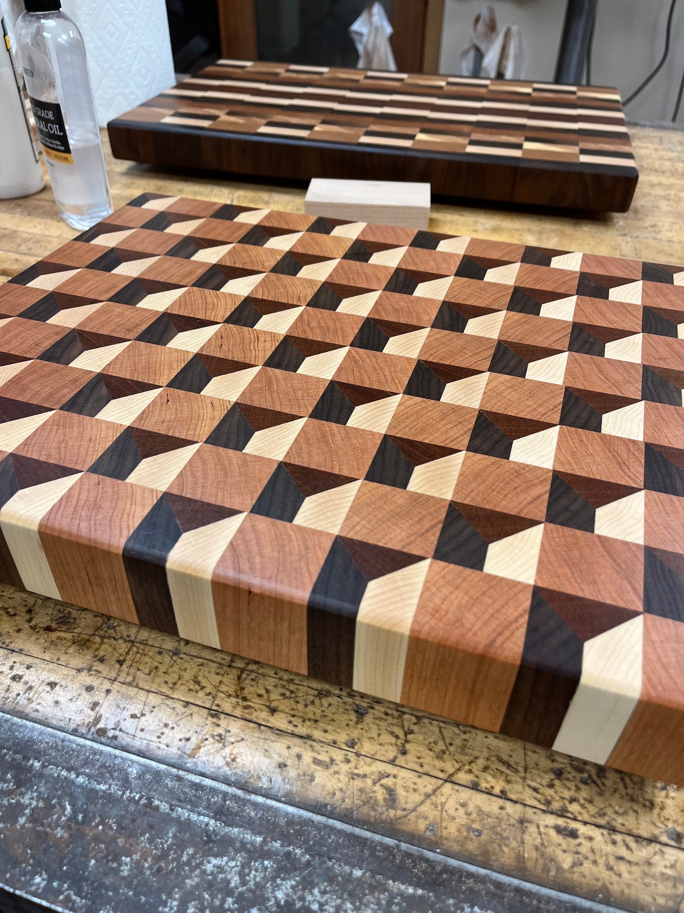 Handmade 3D Optical Illusion Cutting Board - Etsy