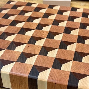Handmade 3D Optical Illusion Cutting Board - Etsy