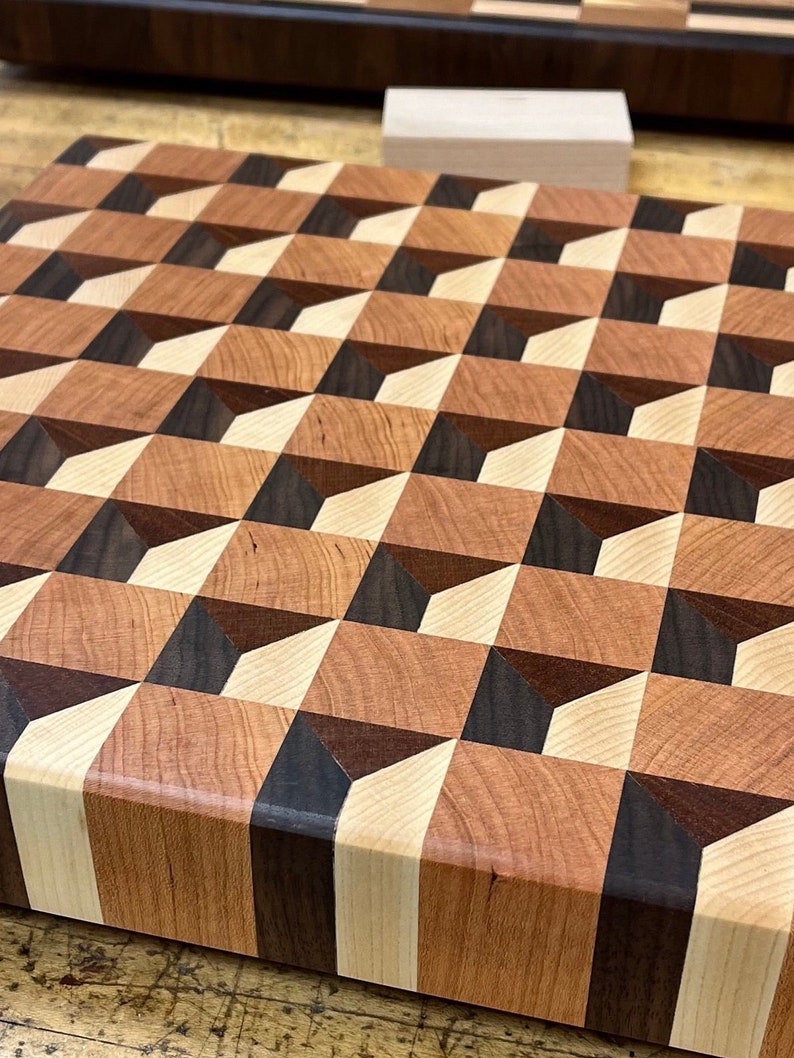 Handmade 3D Optical Illusion Cutting Board - Etsy