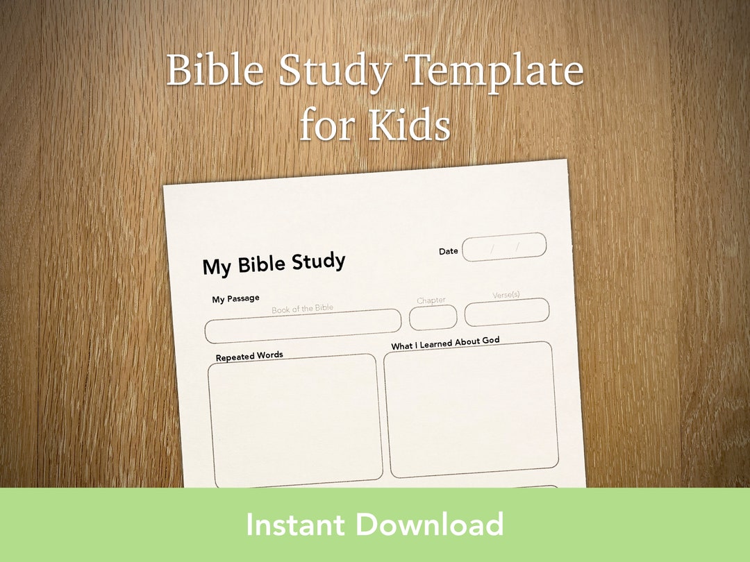 Kids Bible Study Printable PDF, Interactive Scripture Activity Sheet ...