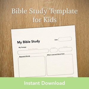 Kids Bible Study Printable PDF, Interactive Scripture Activity Sheet ...