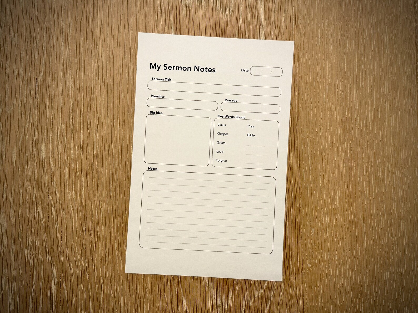 Kids Sermon Notes Printable PDF, Simple Christian Children's Resource ...