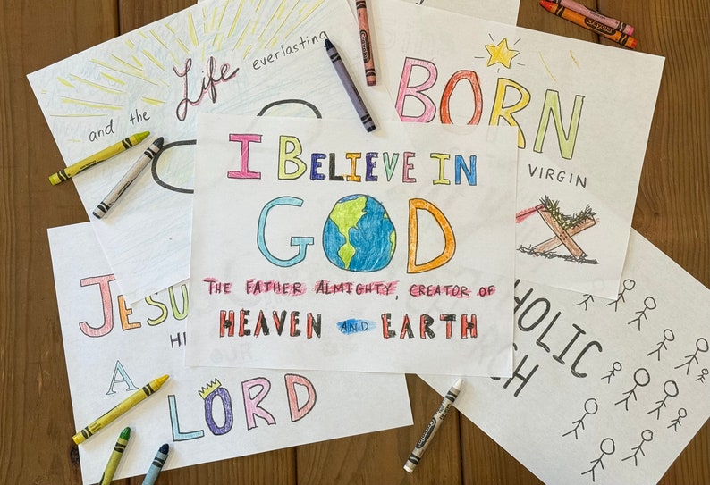 Apostles Creed Kids Coloring Pages (16 Pages, PDF Download) - Etsy