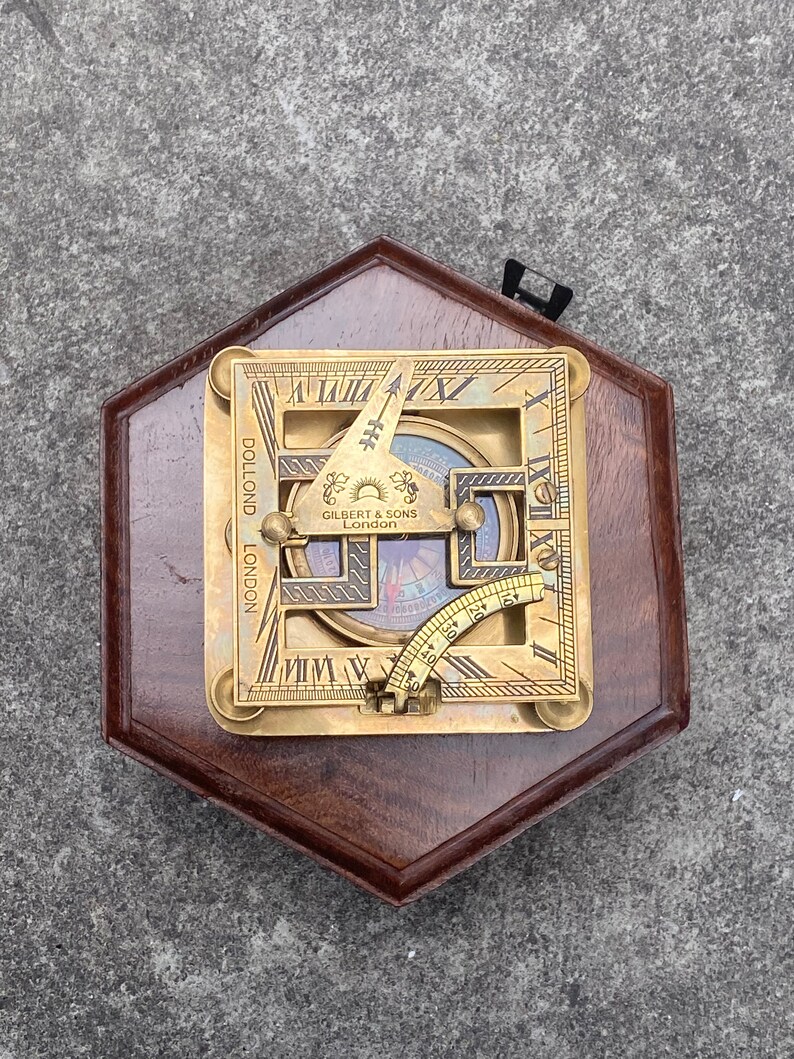Brass Sundial Compass 3" Nautical Maritime Antique Vintage Sun Dial ...