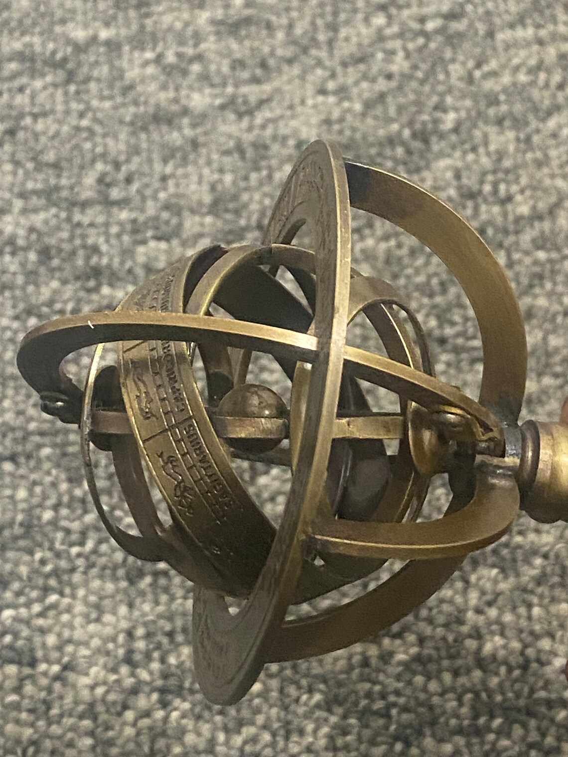 Antique Vintage Brass Armillary Globe Astrolabe Tabletop Sphere With ...