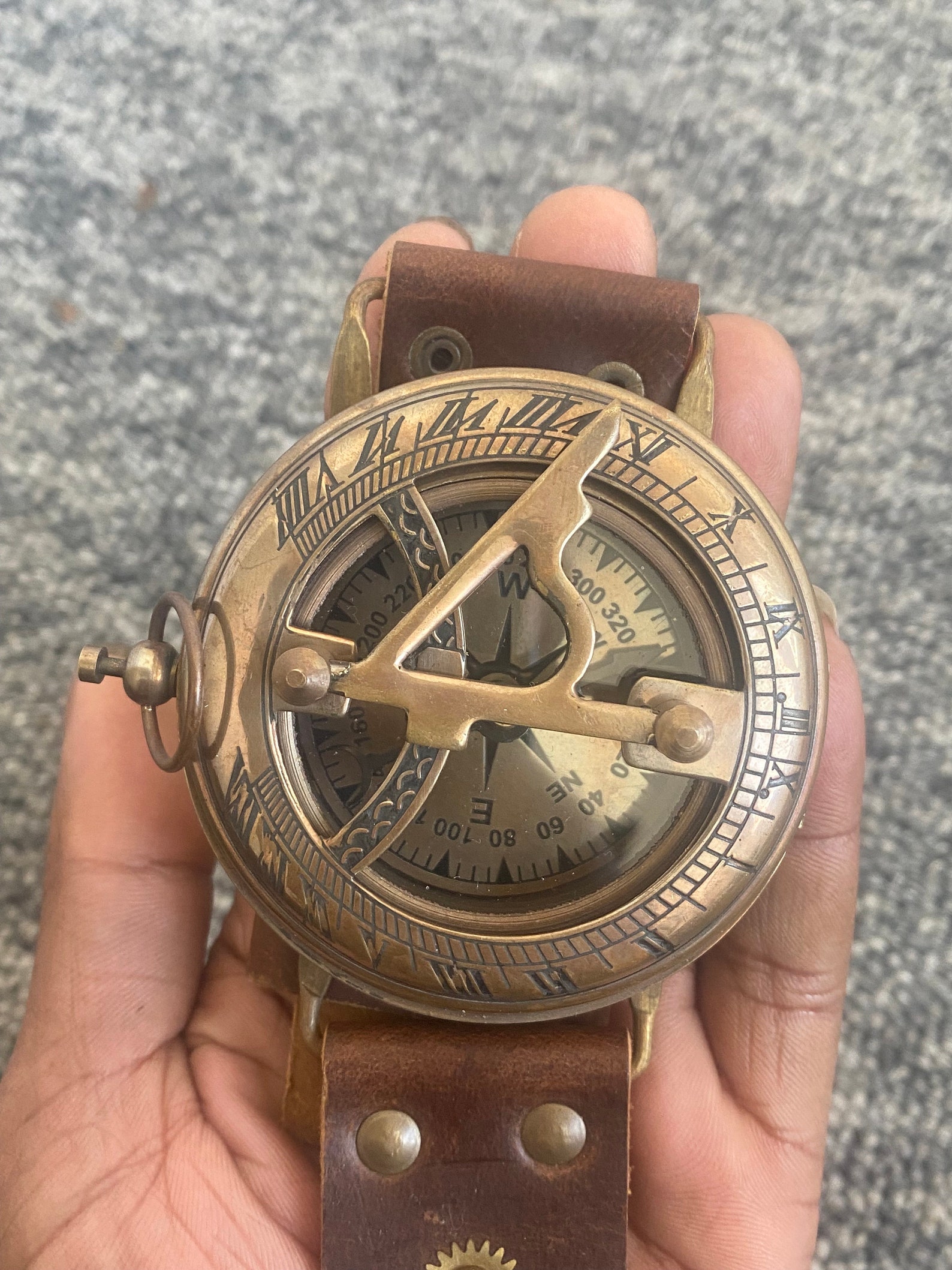 Nautical Vintage Steampunk Watch Style Sundial Compass/wrist Sundial ...
