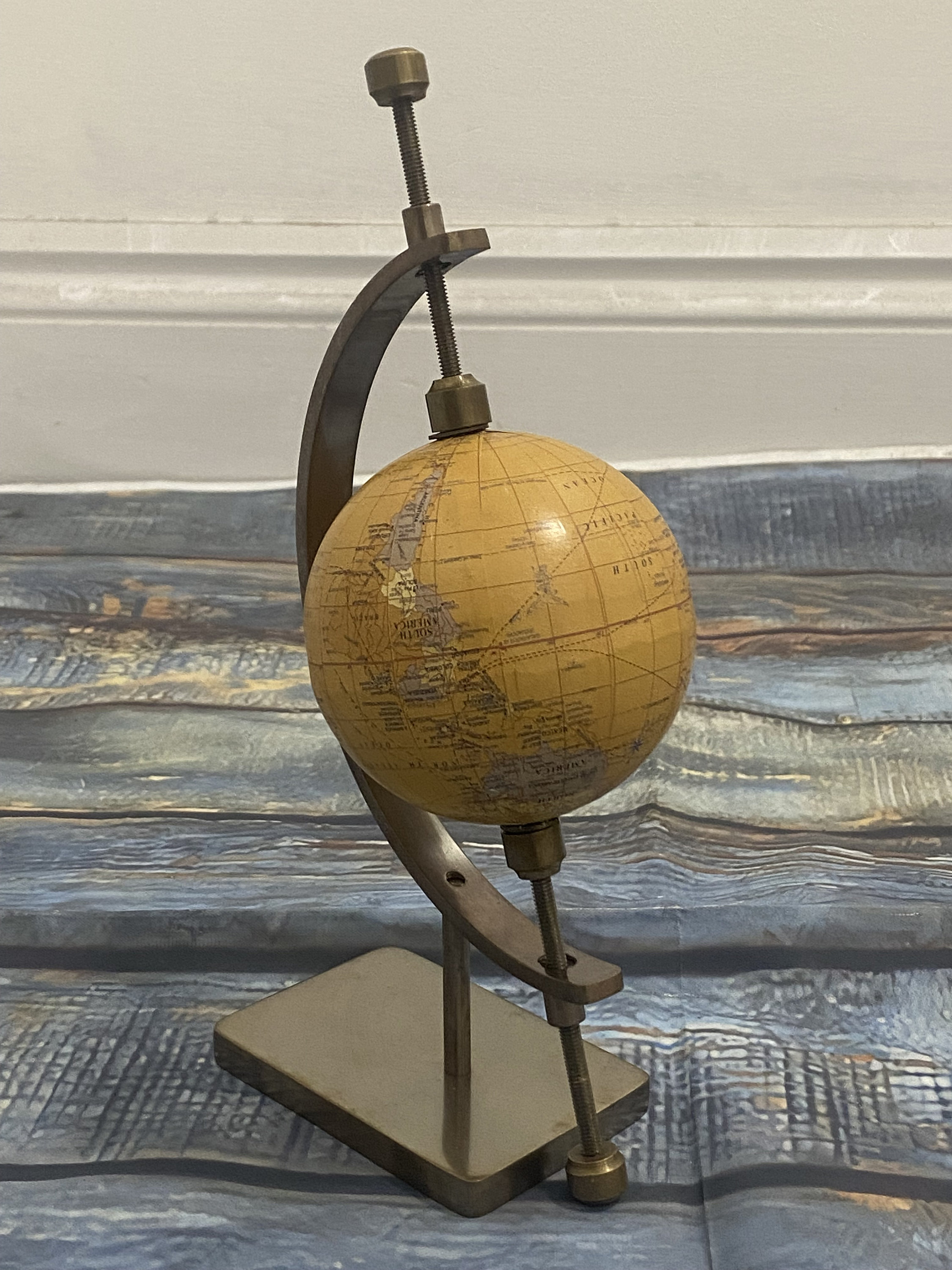 Brass Antique Style Globe World Map Nautical Handmade Beautiful Home or ...