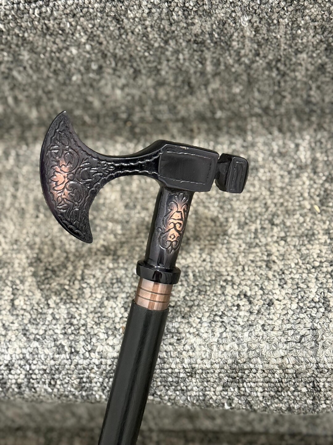 Antique Axe Viking Walking Stick Canes Red Wood Two Fold Unique Design ...