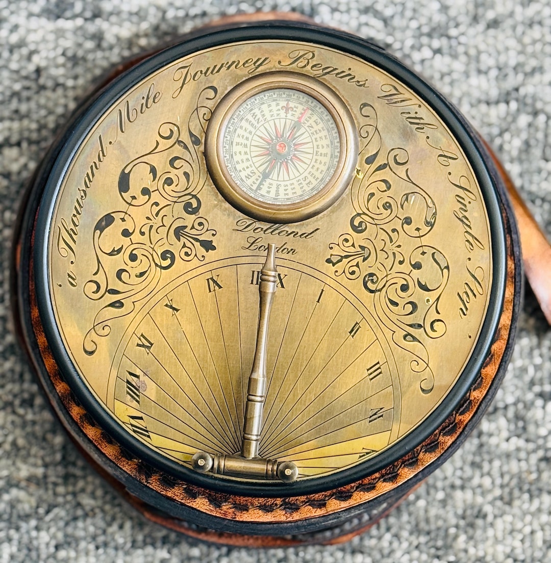Functional Brass Sundial Compass-vintage Style Maritime Decor-nautical ...