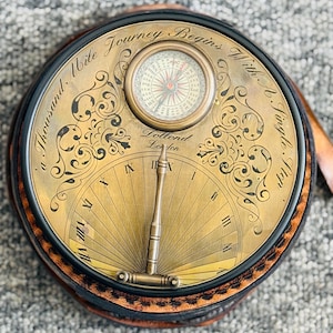Functional Brass Sundial Compass-vintage Style Maritime Decor-nautical ...
