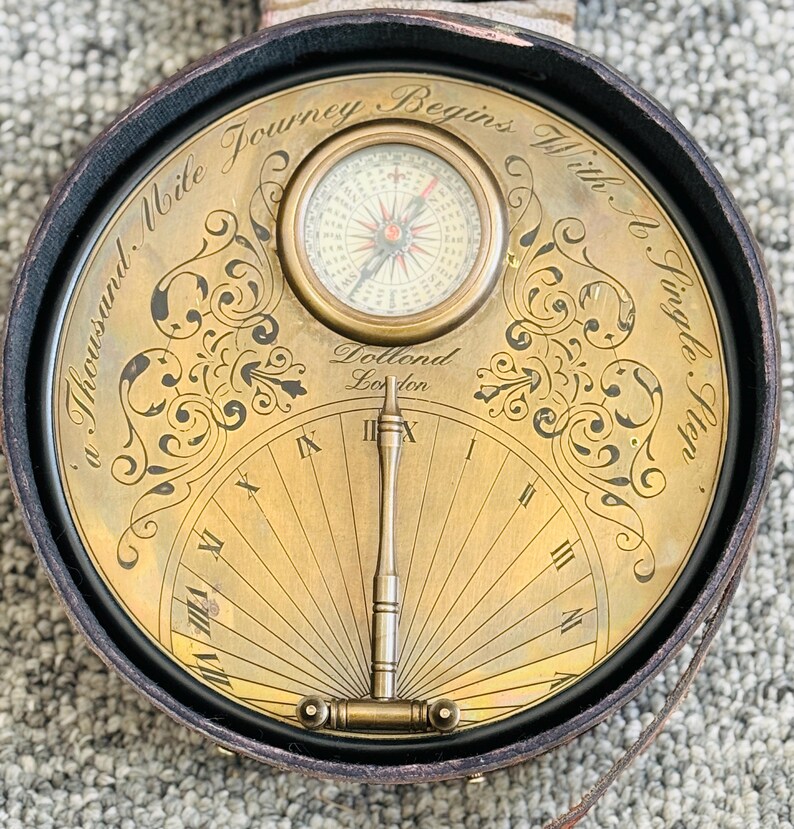 Functional Brass Sundial Compass-vintage Style Maritime Decor-nautical ...