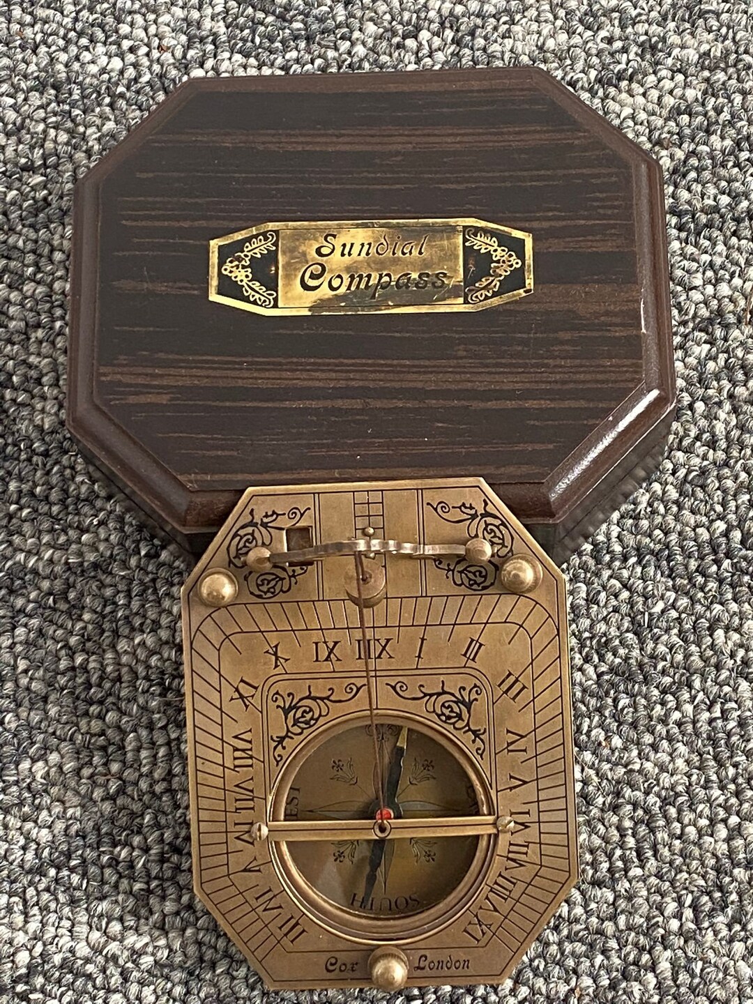 Antique Style Round Sundial Engraved Compass Two Inches Post It From ...