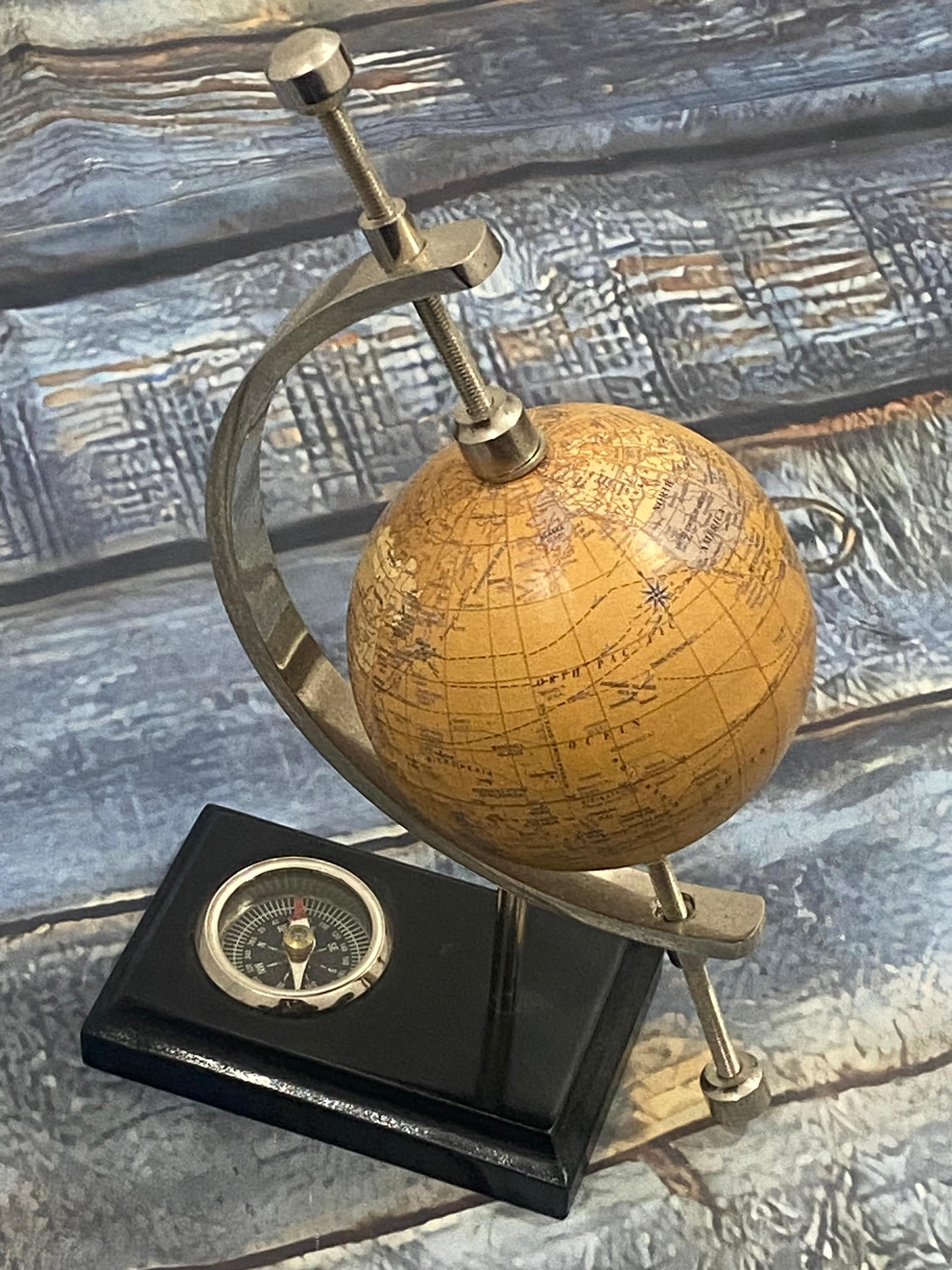 Brass Antique Style Globe World Map Nautical Handmade Beautiful Home or ...