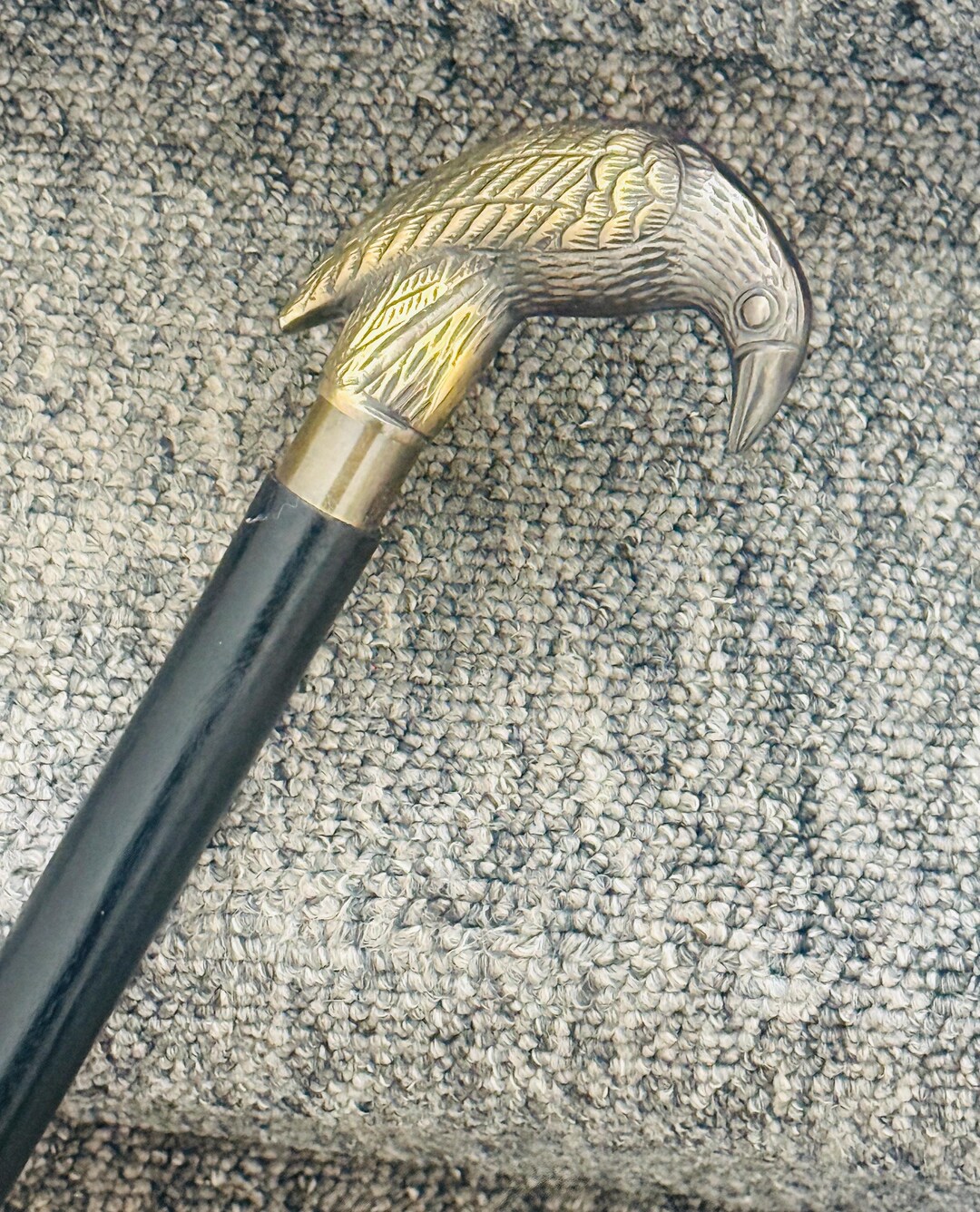 Brass Raven Crow Handle Designer Black Wooden Walking Stick Cane ...