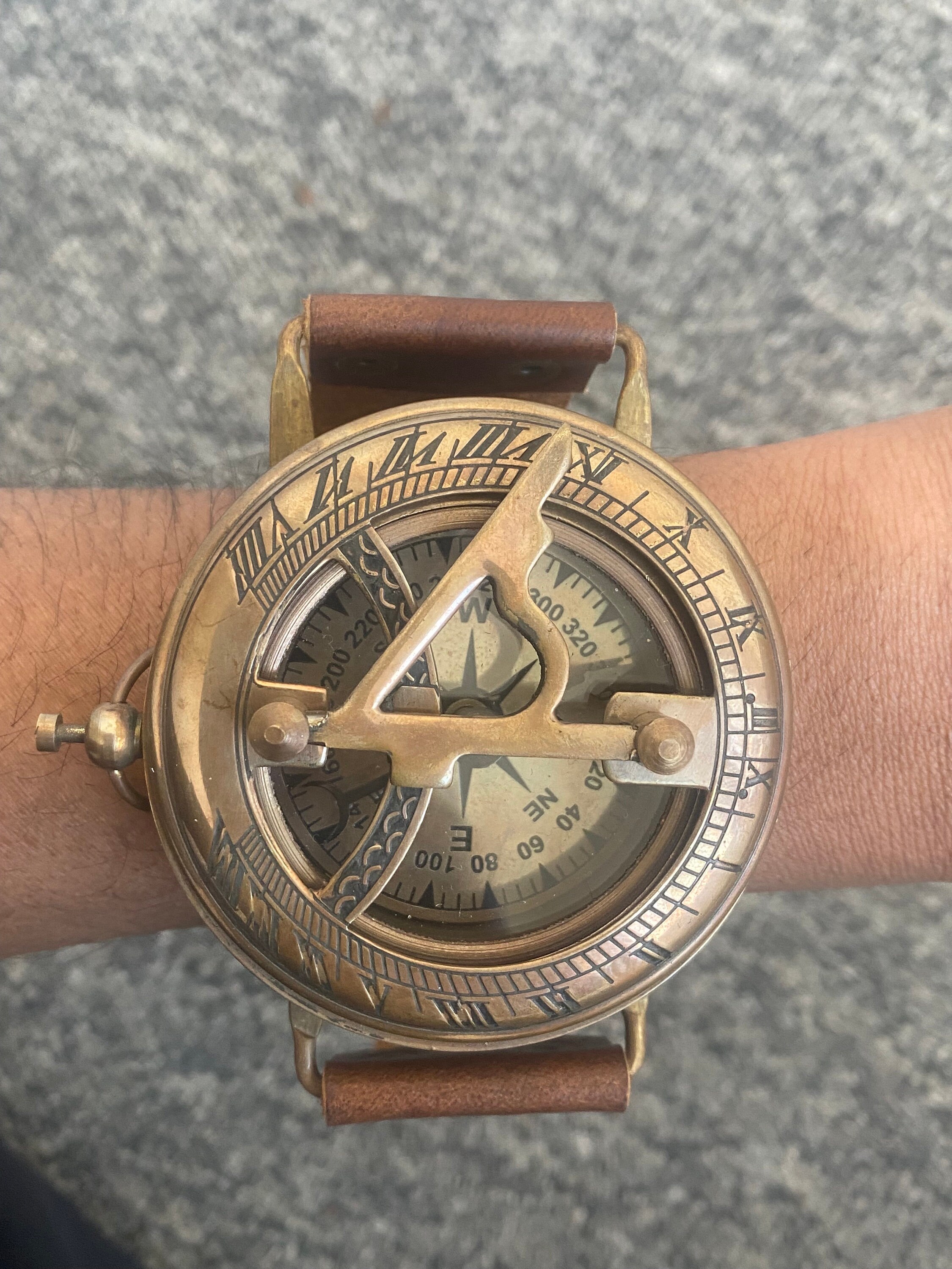Nautical Vintage Steampunk Watch Style Sundial Compass/wrist Sundial ...