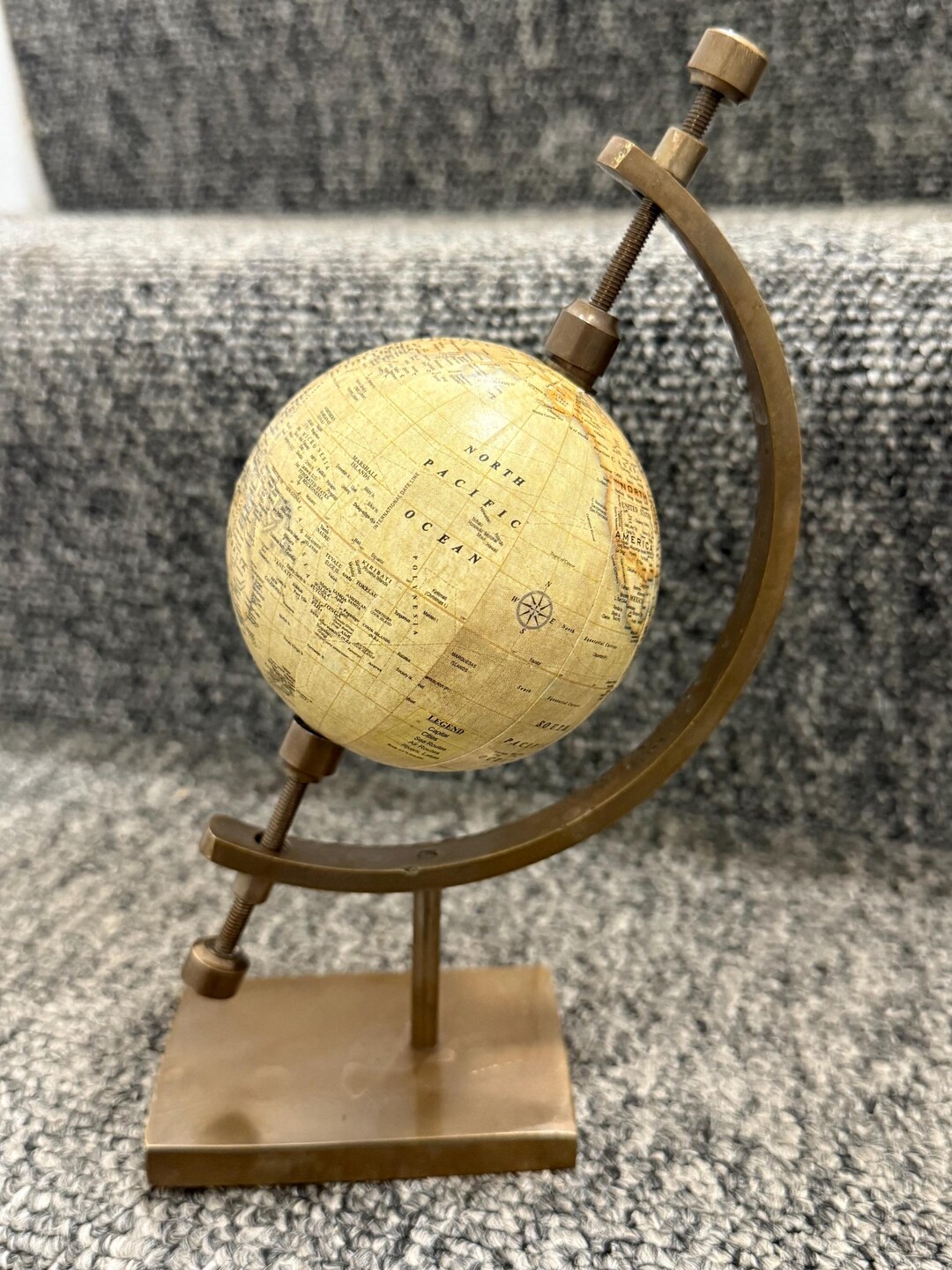 Brass Antique Style Globe World Map Nautical Handmade Beautiful Home or ...