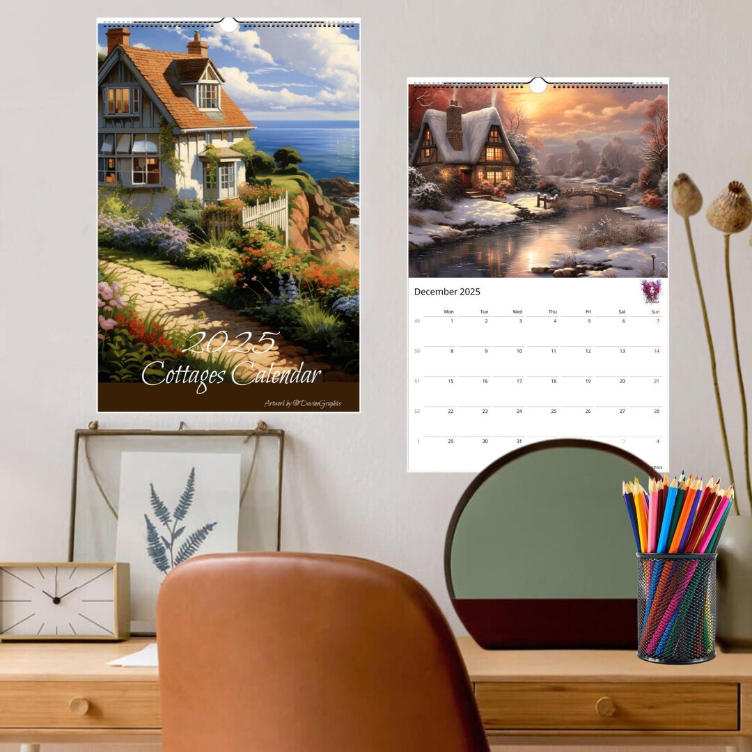 2025 Cottages Calendar – Fully Customizable, High-quality Printing, Eco ...