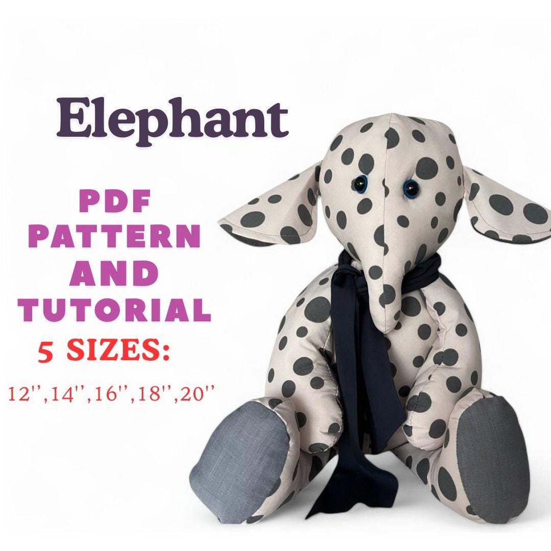 Memory Elephant Sewing Pattern and Tutorial DIY Stuffed Elephant ...