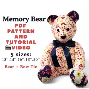 Memory Bear Sewing Pattern With Video Tutorial (PDF Pattern) - Etsy