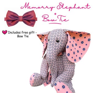 Memory Elephant Sewing Pattern and Tutorial DIY Stuffed Elephant Keepsake Memory Toy PDF Pattern ...