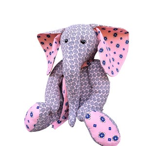 Memory Elephant Sewing Pattern and Tutorial DIY Stuffed Elephant Keepsake Memory Toy PDF Pattern ...