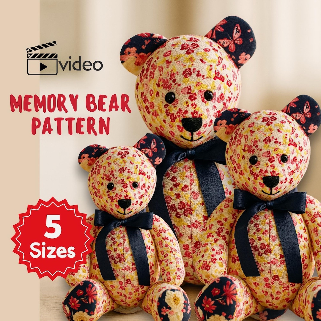 Memory Bear Sewing Pattern With Video Tutorial (PDF Pattern) - Etsy