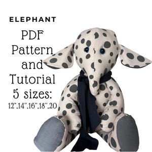 Memory Elephant Sewing Pattern and Tutorial DIY Stuffed Elephant ...