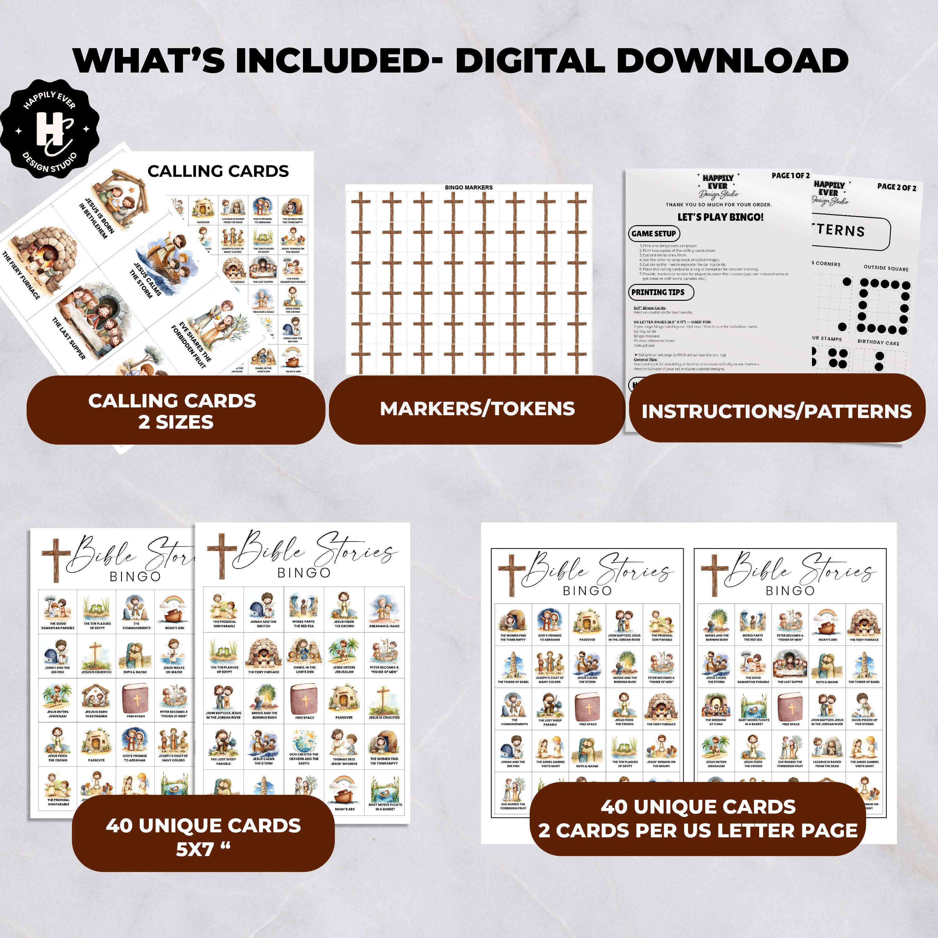 Bible Stories BINGO , Catholic Kids Bingo , Christian Religious Bingo ...