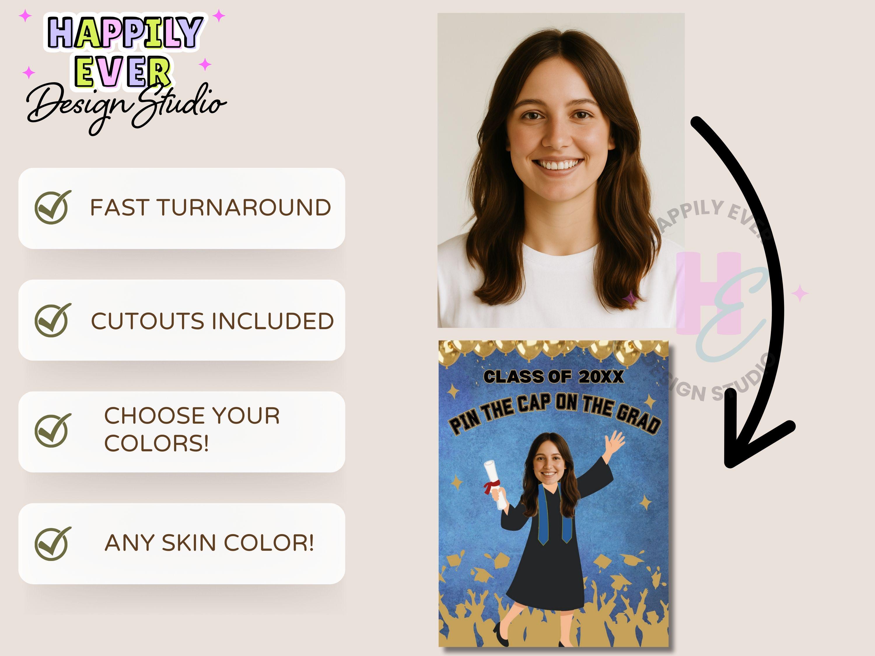 Graduate Face Party Game | Graduation Personalized Photo Decor ...