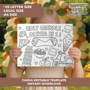 Holy Cannoli Birthday Coloring Sheet , Italian Birthday Activity , Holy ...