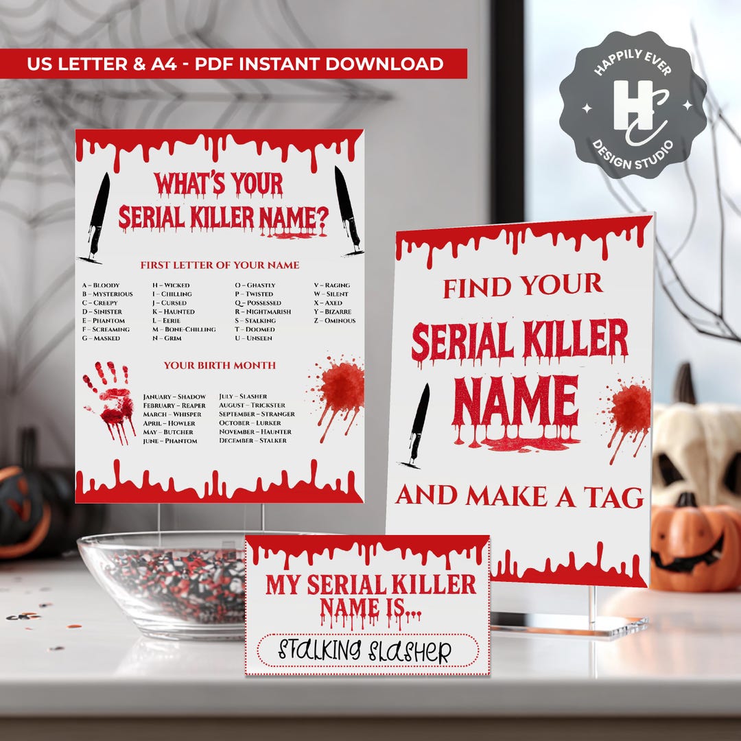 What’s Your Serial Killer Name Game , Halloween Name Generator Game ...