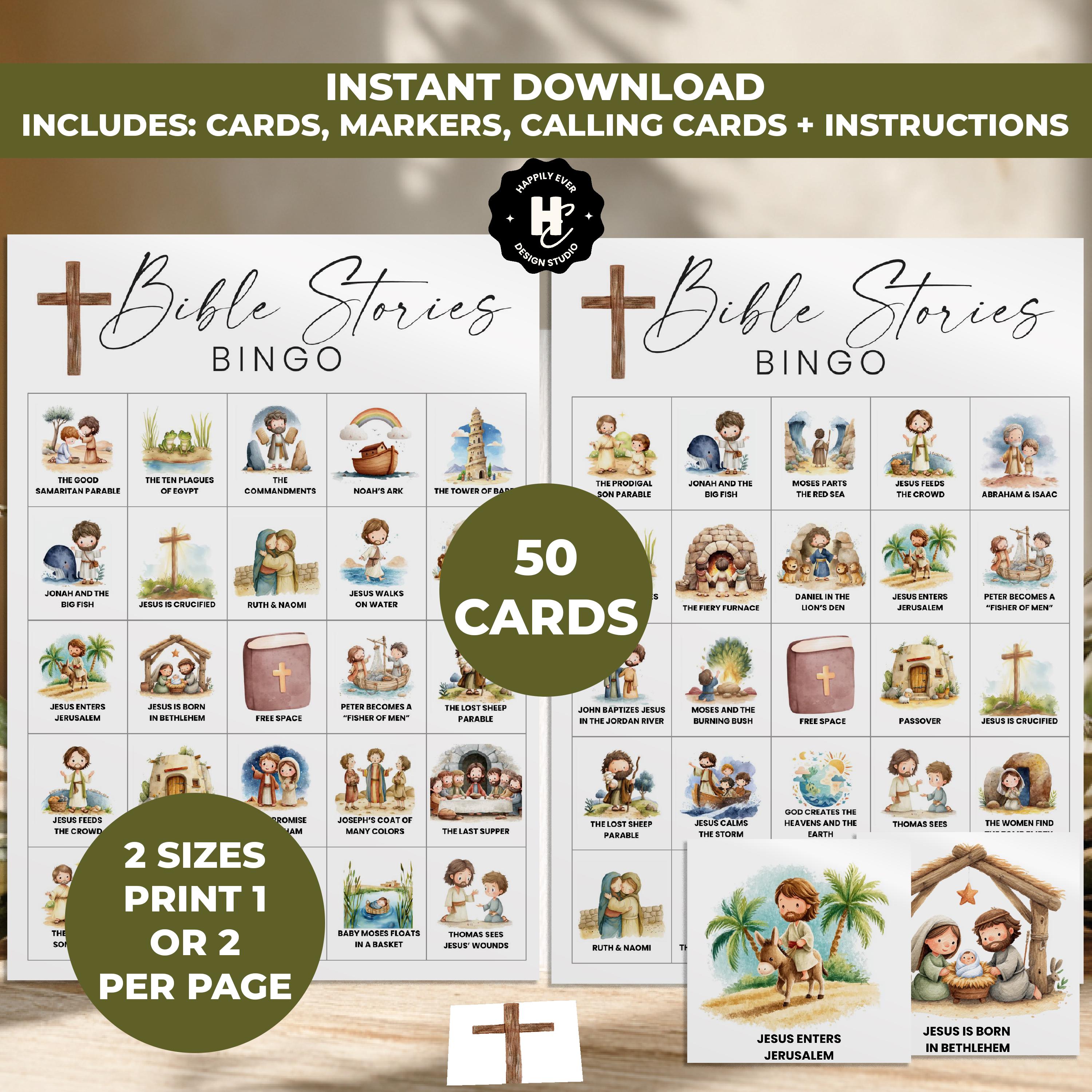 Bible Stories BINGO , Catholic Kids Bingo , Christian Religious Bingo ...