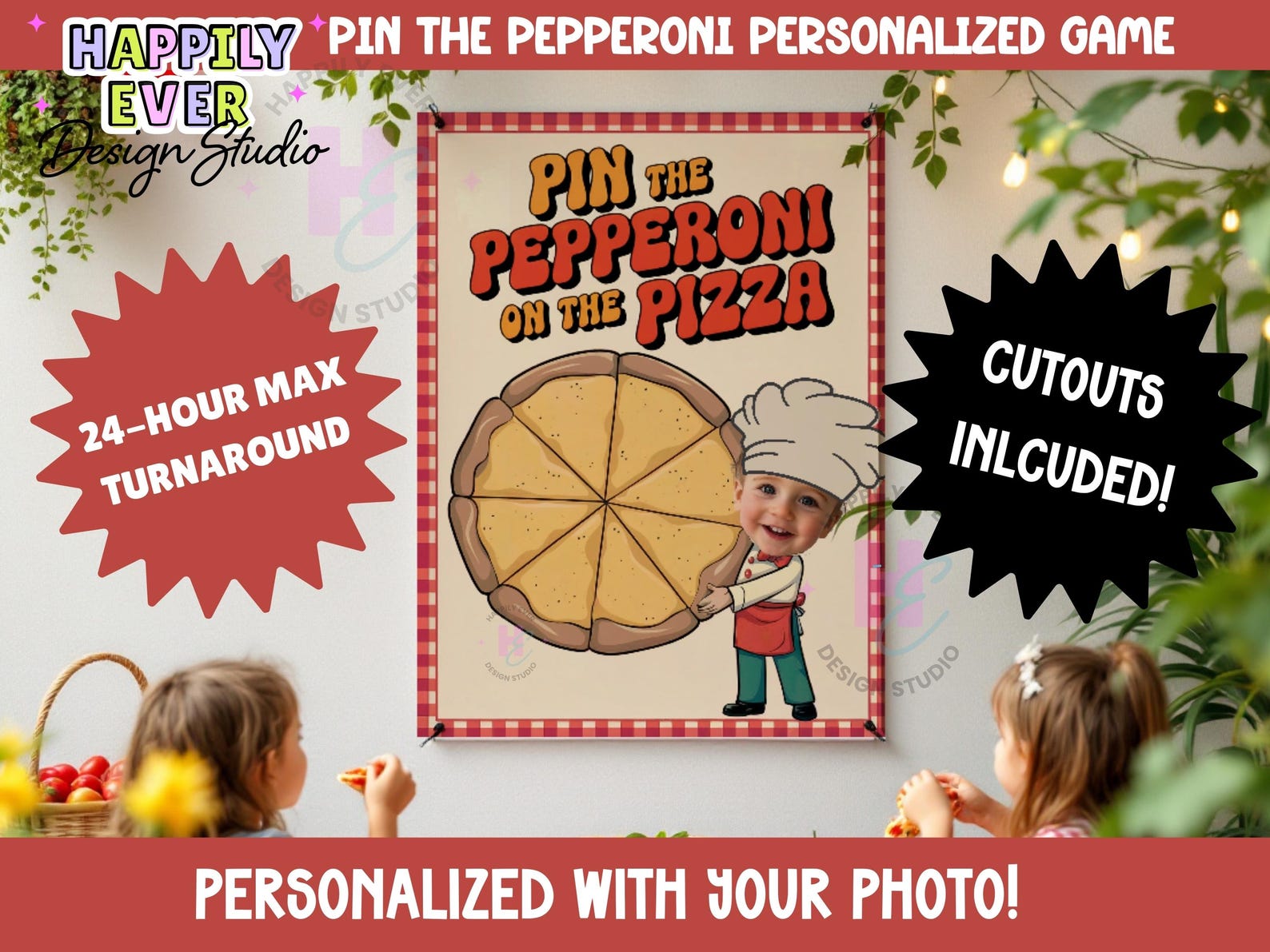 Slice of Fun Birthday Personalized Game | Pizza Party Kids Birthday ...