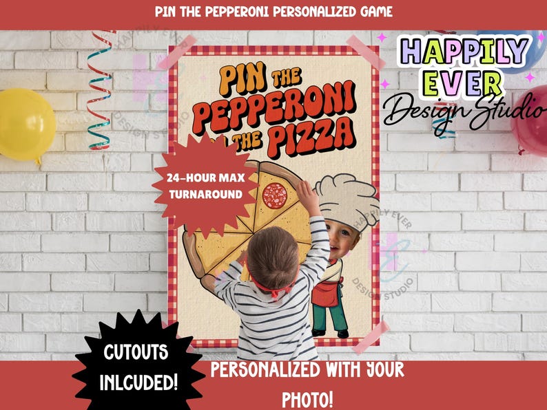Slice of Fun Birthday Personalized Game | Pizza Party Kids Birthday ...