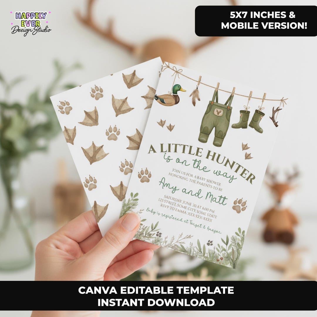 Duck Hunting Baby Shower Invitation, A Little Hunter Invite, Mallard ...