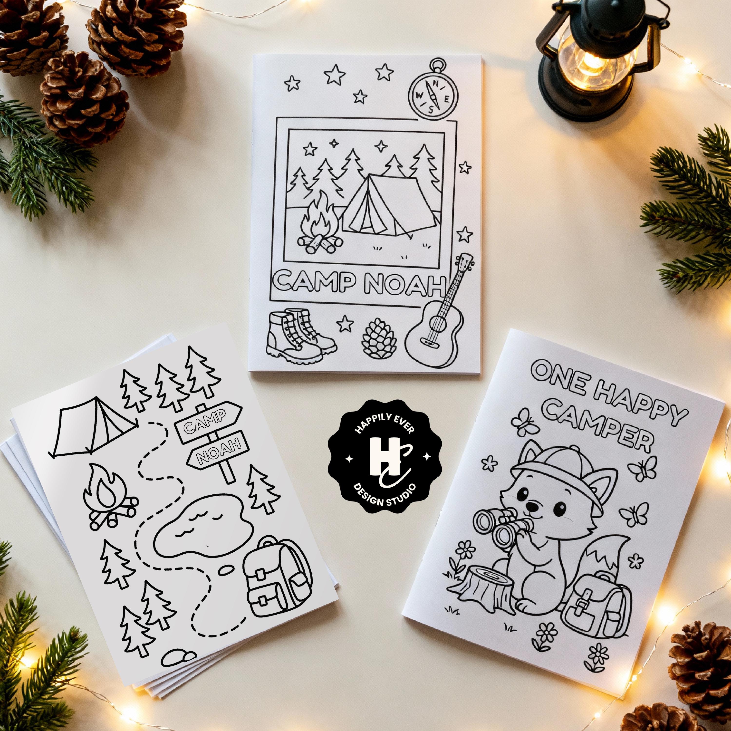 One Happy Camper Coloring Page , Kids Camping Coloring Pages , Instant ...