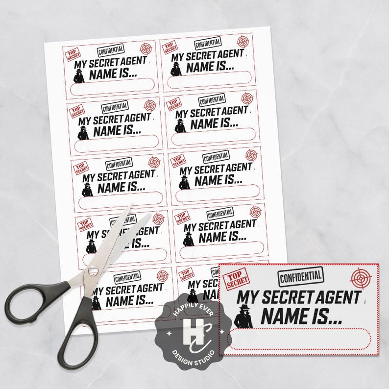 What's Your Secret Agent Name, Secret Agent ID, Mystery Printable ...