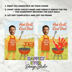 Father's Day Grill Master Handprint Craft Card ,father's Day BBQ ...