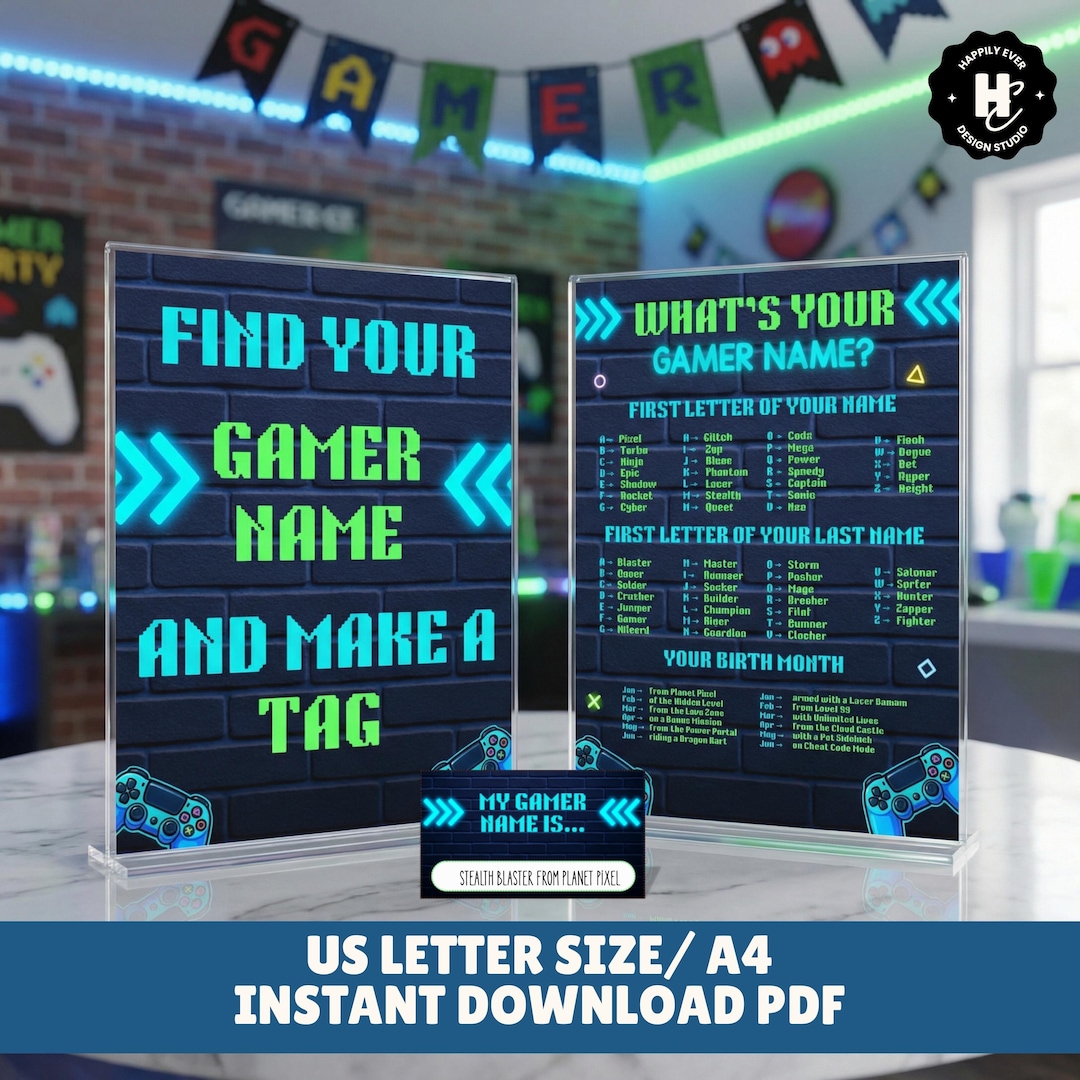 What's Your Gamer Name Game, Video Game Name Generator, Level up ...