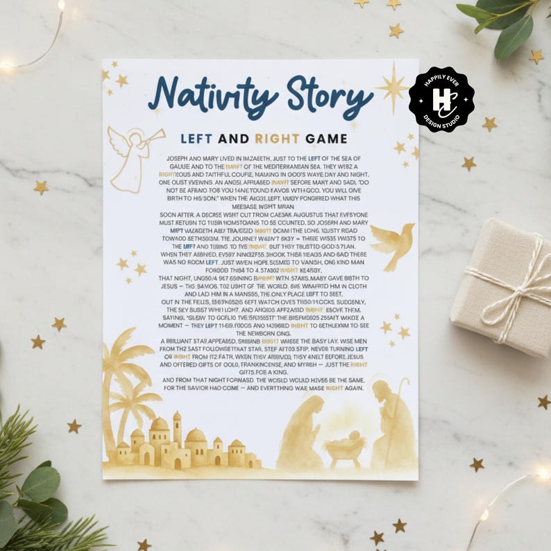 Nativity Left Right Game , Bible Christmas Game , Gift Exchange Game ...
