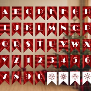 Christmas Banner Printable, Letters Banner A-Z Clipart, Alphabet Banner ...