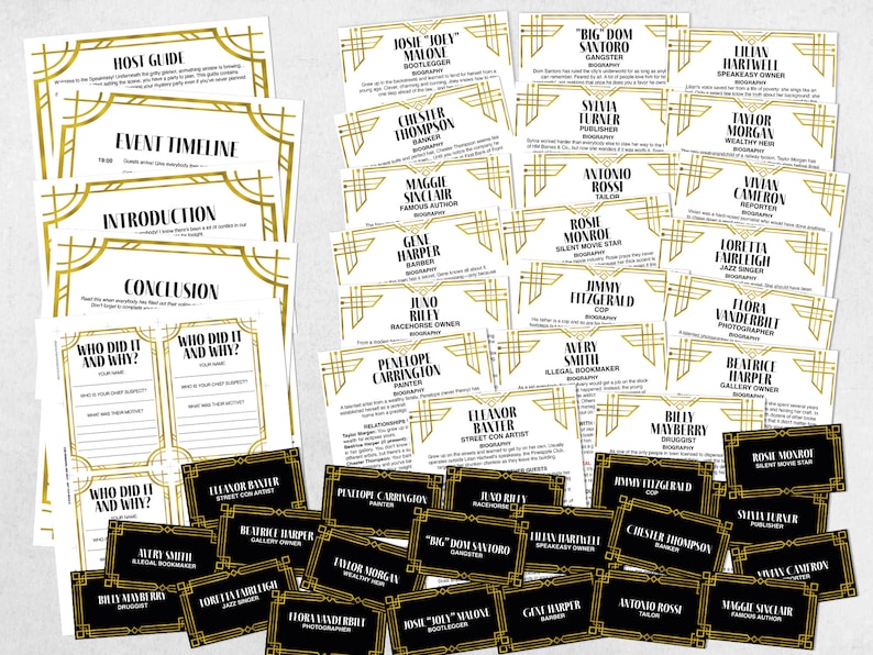 1920s Murder Mystery Party Game, Speakeasy Murder Mystery Party Kit ... 1920s Murder Mystery Party Game, Speakeasy Murder Mystery Party Kit ...