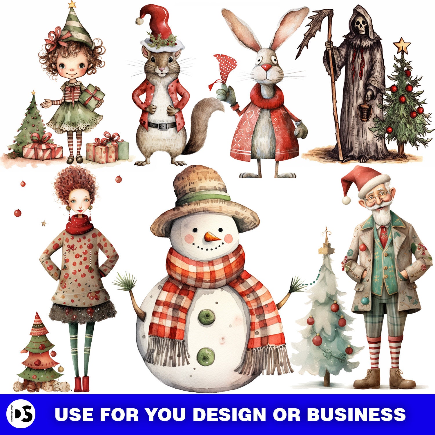 50 Midjourney Prompt for Christmas Whimsical Clipart Free Png Tshirt ...