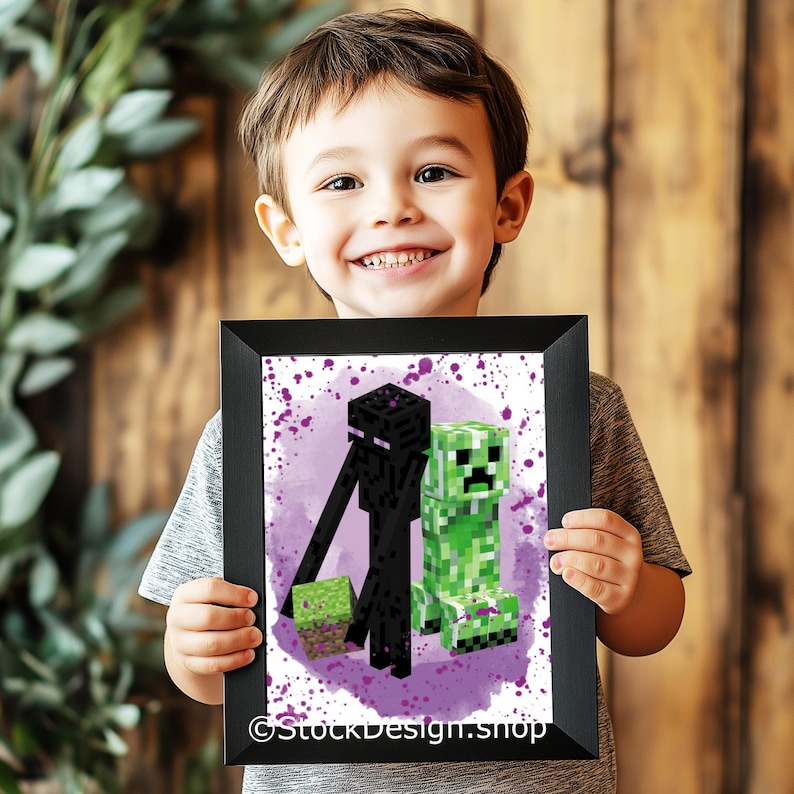12 Printable Posters: Minecraft-themed Characters Prints Wall Decor ...